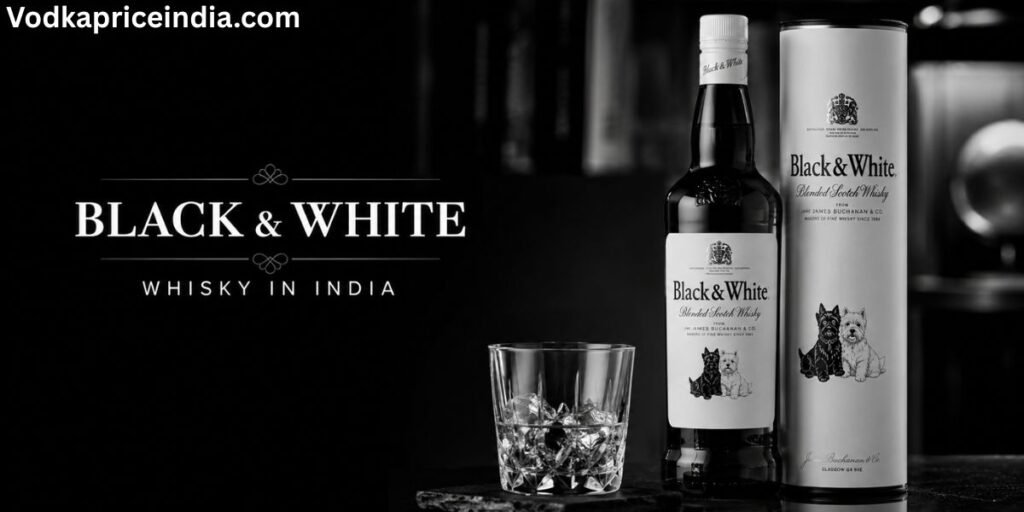 black and white whisky price in india: ₹1,350 (2026)